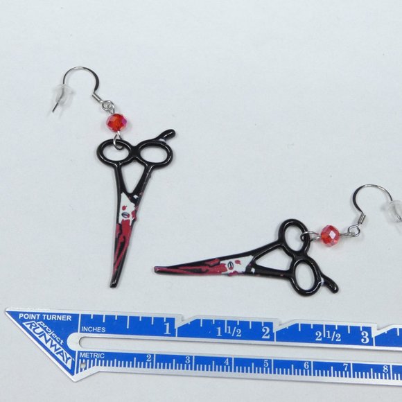 Hand Crafted | Jewelry | Bloody Black Scissors Resin Dangle Halloween ...
